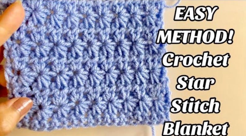 Crochet Pattern PDF Download - Easiest Method Star Stitch + Video Tutorial US TERMS - Etsy