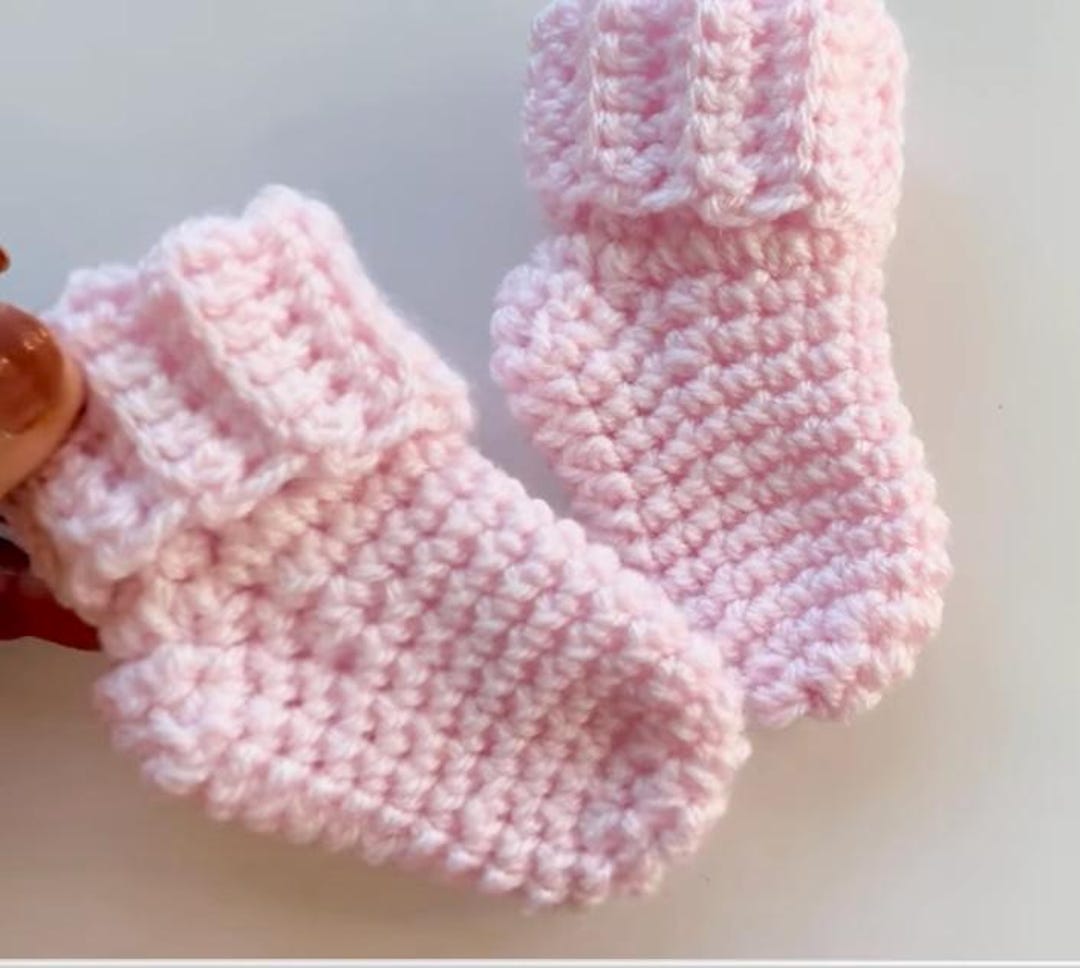Crochet Baby Socks Pattern – Cuffed Design, 0-3 Months (PDF Download ...