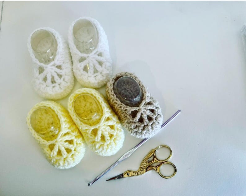 Crochet Baby Booties Pattern: Summer Shoes, 0-3 Months (PDF Download ...