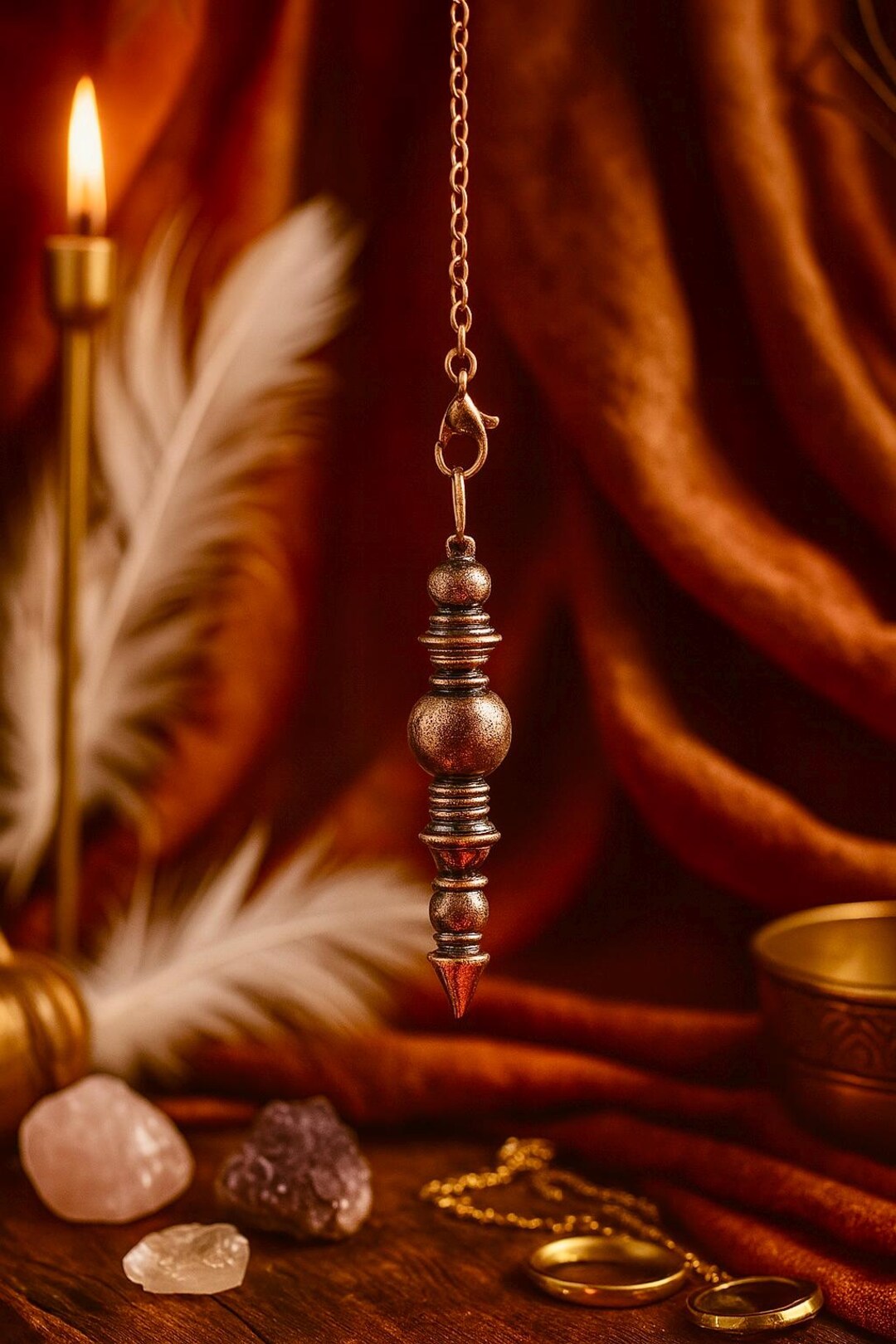 Pointed Dowsing Pendulum | Bullet Pendulum | 61x12mm Chain 23cm ...