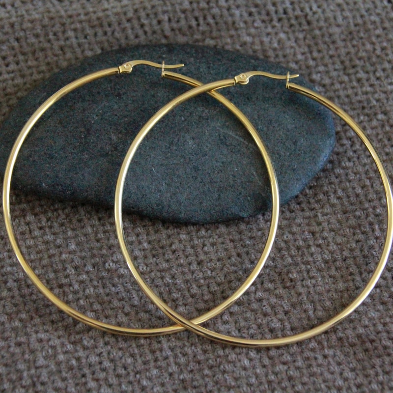 Large Gold Hoop Earrings - Etsy