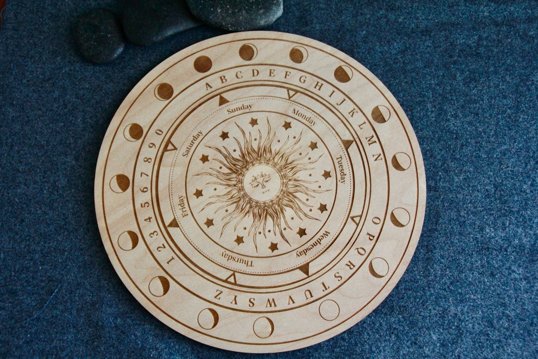 Divination Board | Wooden Pendulum Grid Board | Carved Board | Round ...