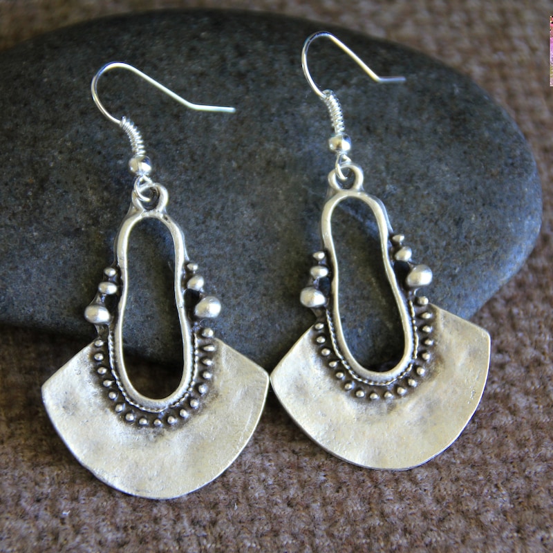 Silver Boho Earrings - Etsy