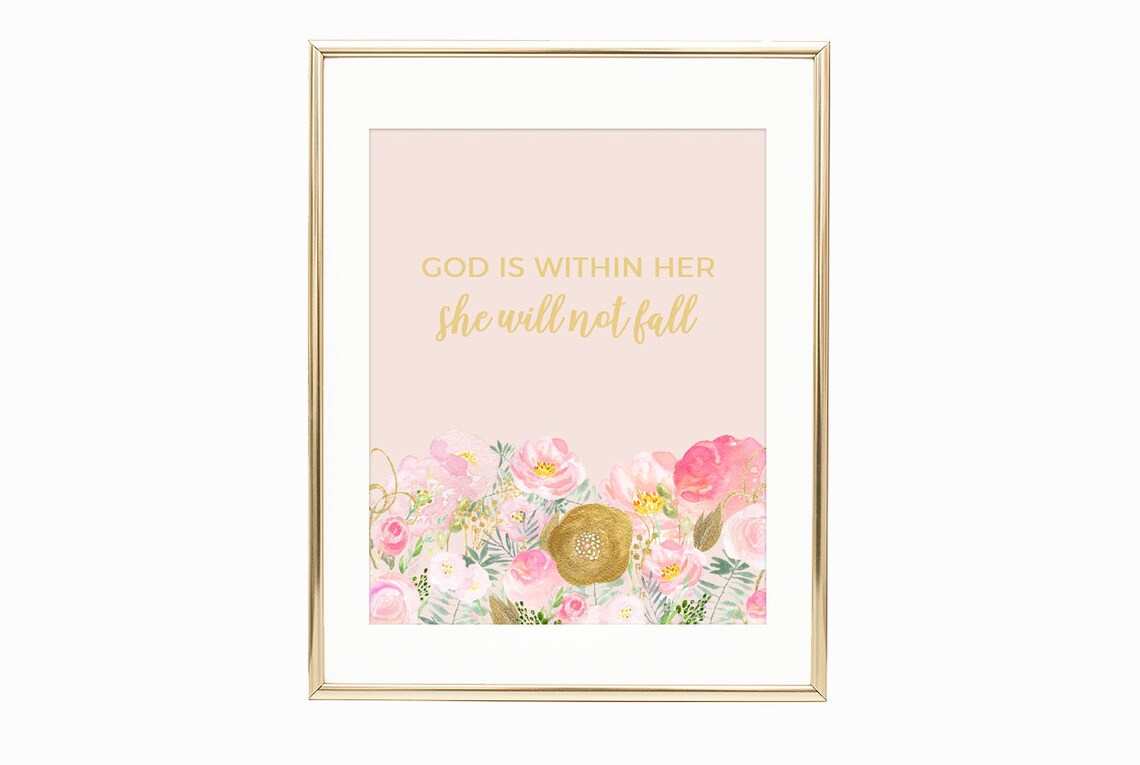 God is Within Her - 8x10 | Christian Printable Wall Art | Instant ...
