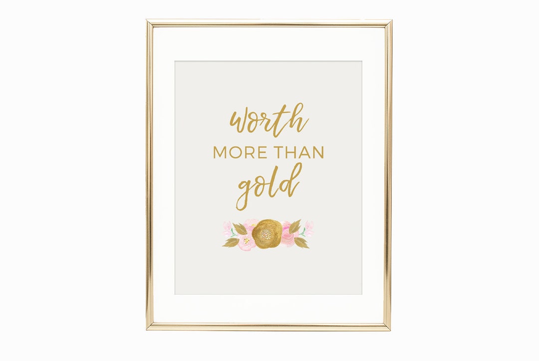 Worth More Than Gold - 8x10 | Christian Printable Wall Art | Instant ...
