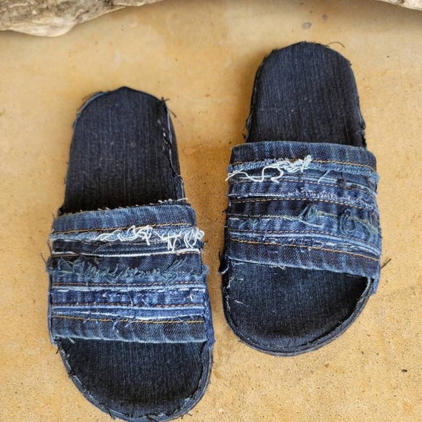 Denim Slides - Etsy