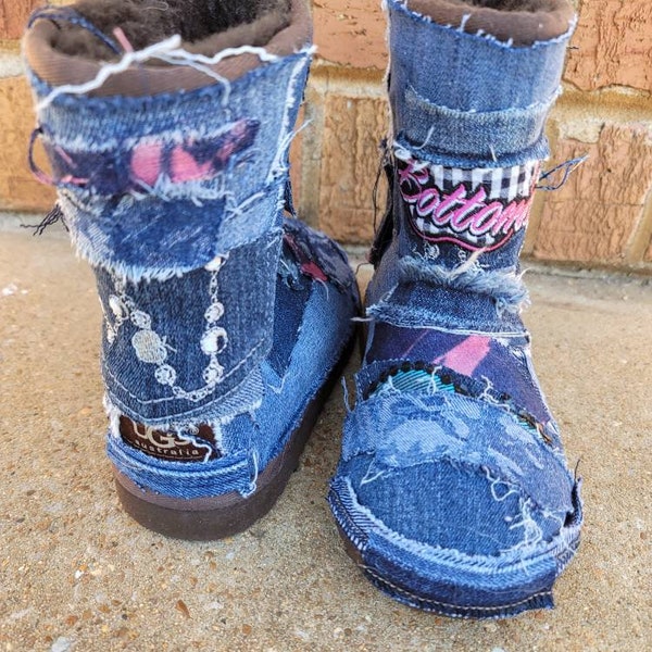 Patchwork Boots - Etsy