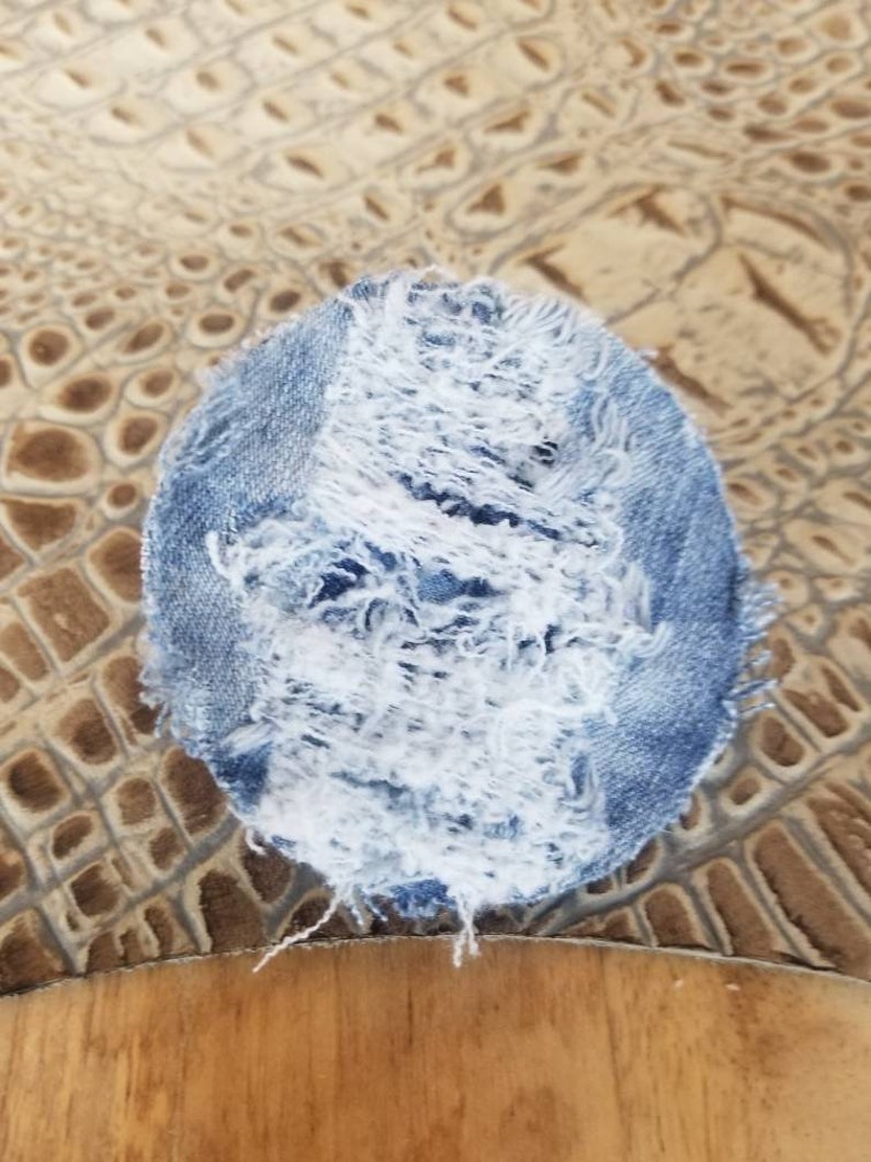 Denim Ring Adjustable Distressed Jean Statement Ring | Etsy