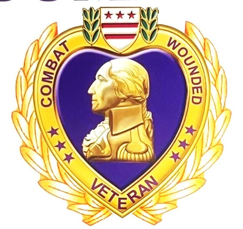 Combat Wounded Purple Heart Window Decal - Etsy