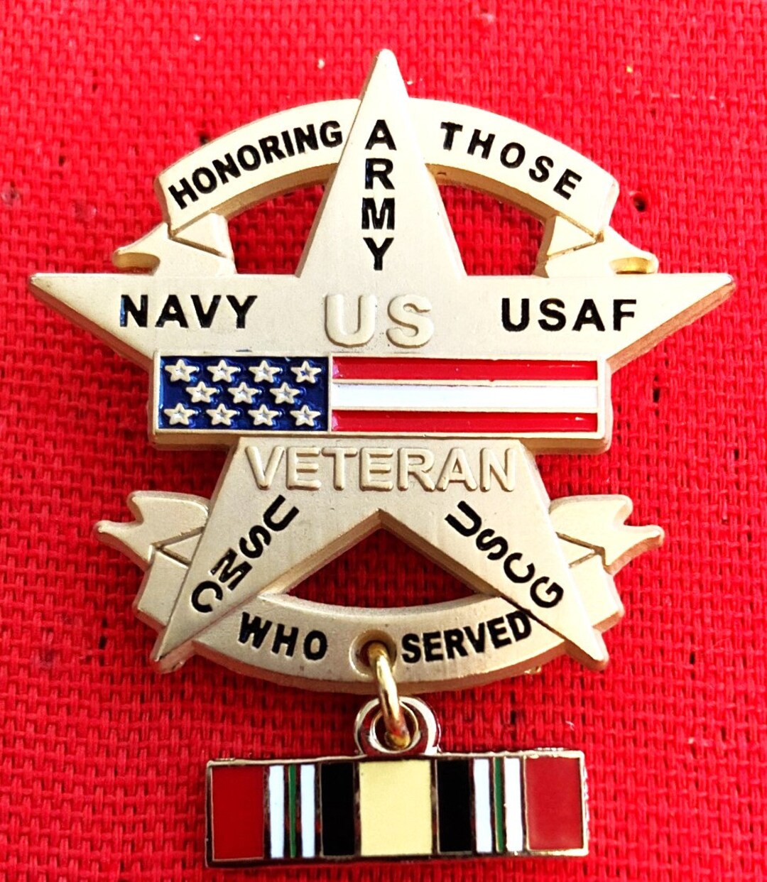 Iraqi Veteran All Veteran Star With Iraqi Service Ribbon Pin - Etsy