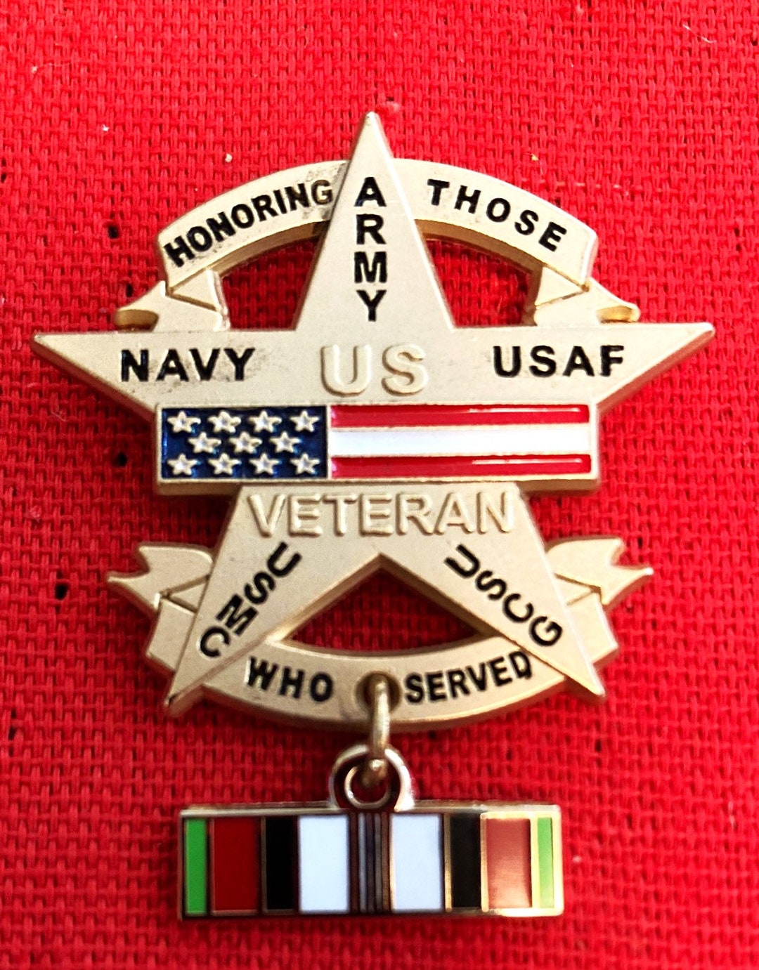 Afghanistan Veteran All Veteran Star With Afghanistan Service Ribbon ...