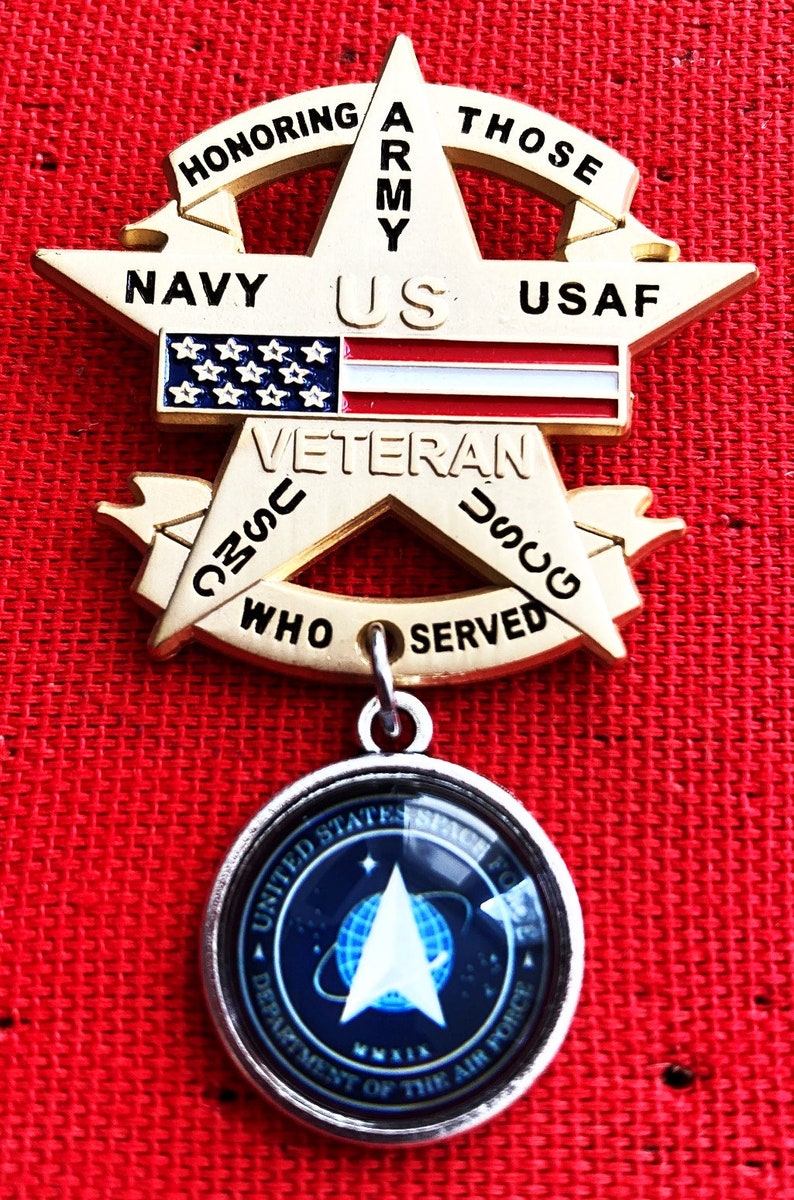 Vietnam Veteran All Veteran 5 Star With Space Force Charm Pin - Etsy