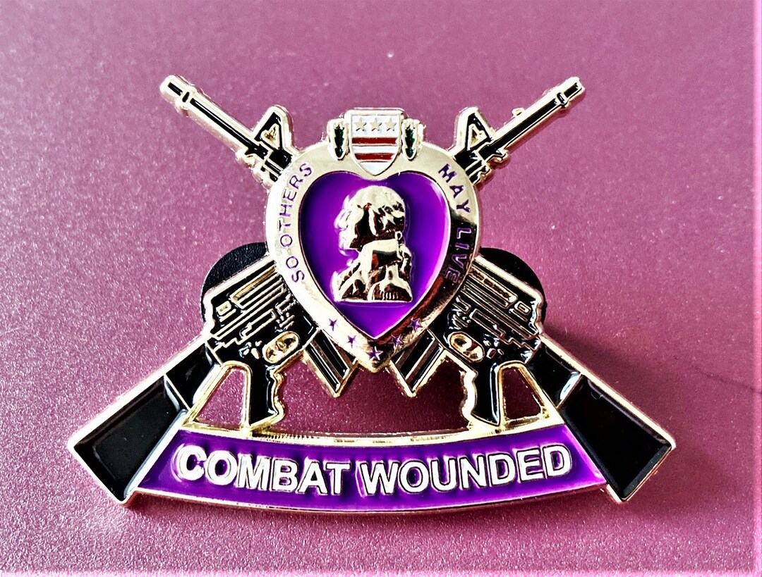 Combat Wounded Crossed Rifles Pin - Etsy