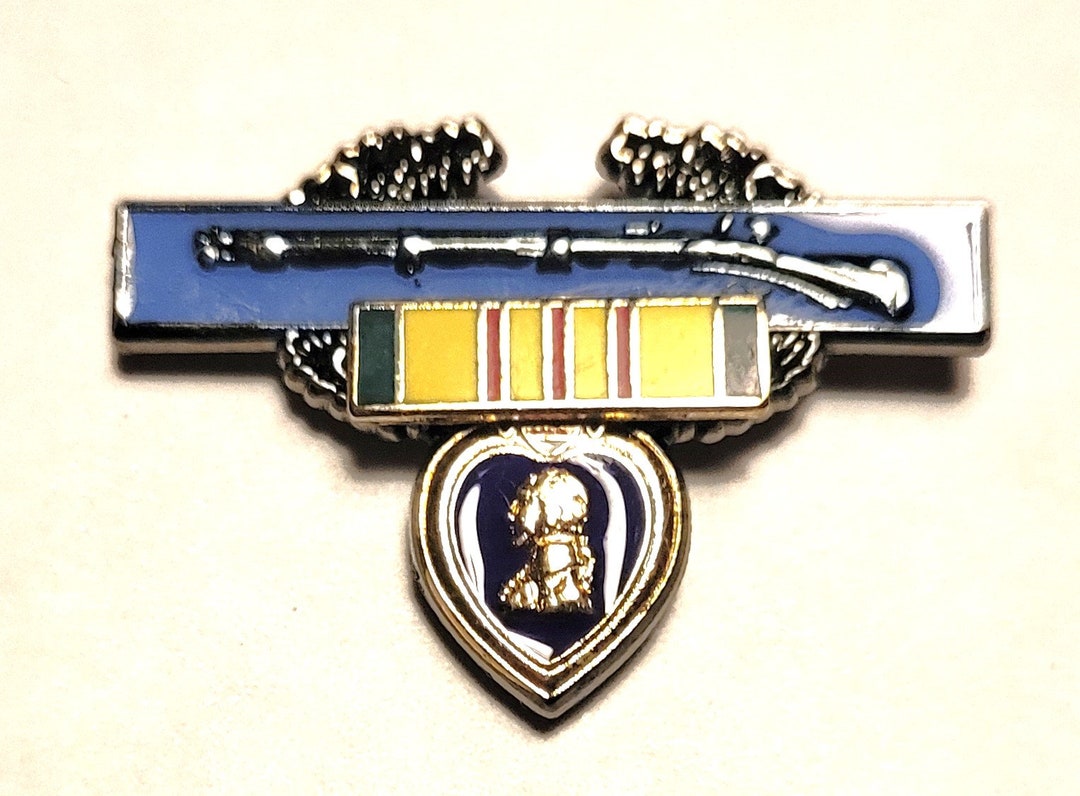 Combat Infantryman's Badge Combat Wounded Wit Vietnam Service Ribbon ...