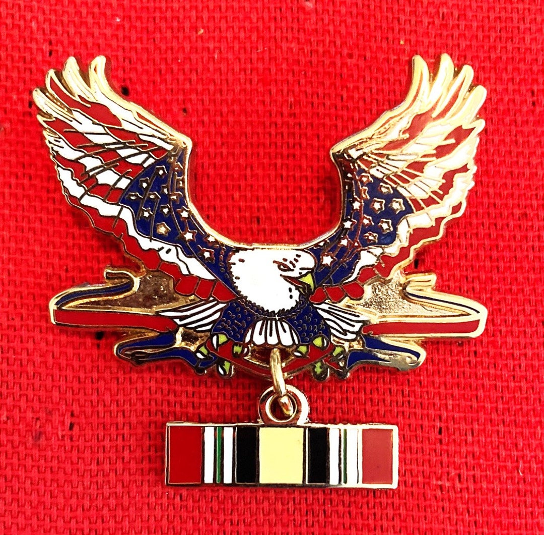 Patriotic Eagle With Iraqi Service Ribbon Charm Pin - Etsy