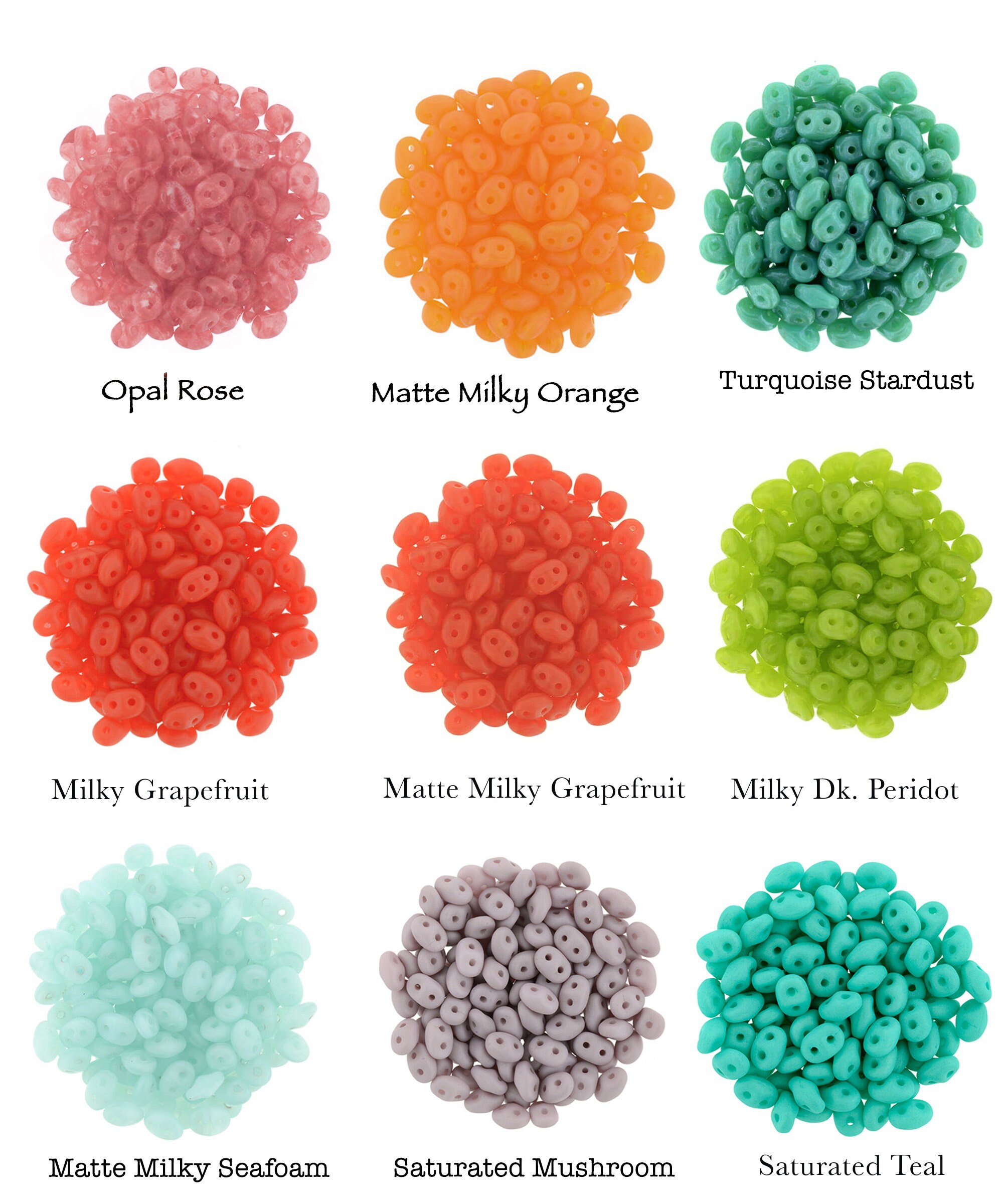 Superduo Czech Glass 2-hole Beads, 2.5 Tube 2x5mm Super Duos, Choose ...