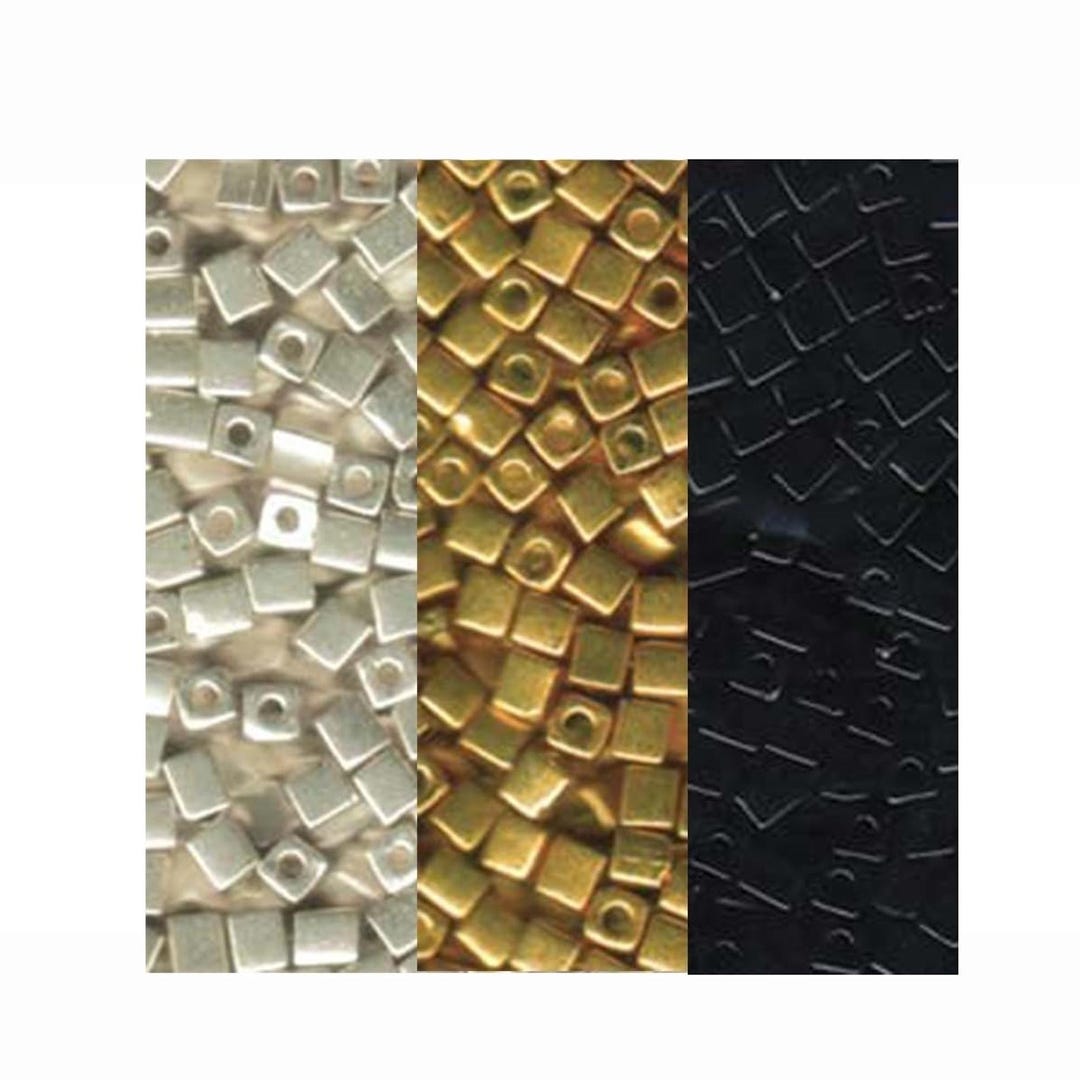 Miyuki 4mm Cubes 8.2g - Square Glass Seed Beads, 8.2 Gram Tubes (approx ...