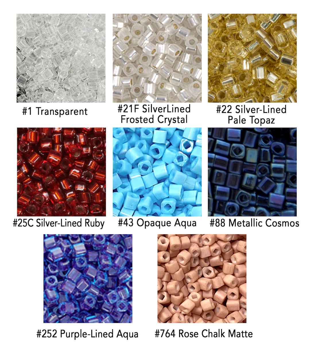 TOHO 2mm Cubes, 10 Grams - Tiny Square Japanese Glass Seed Beads - Etsy