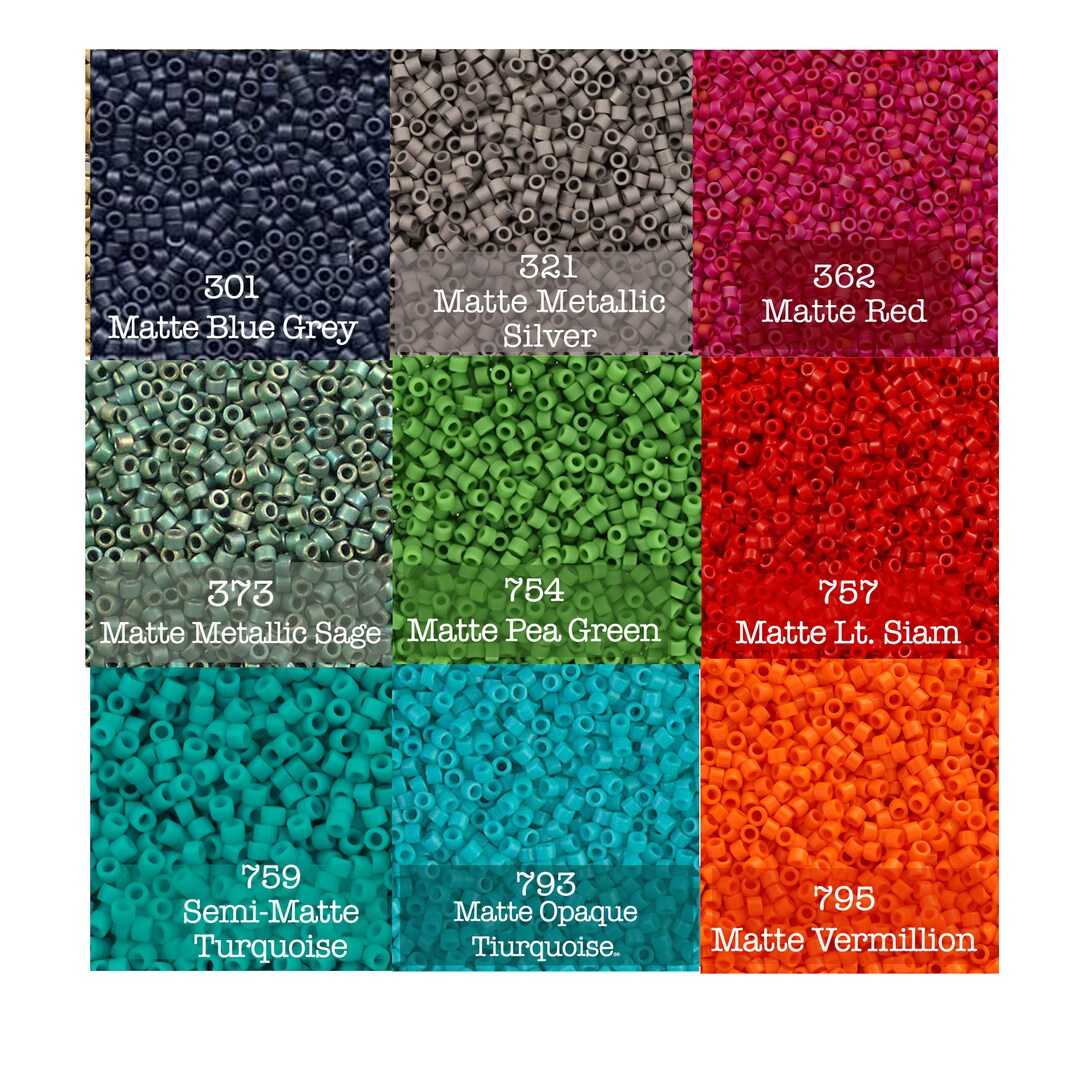 Miyuki Delica 11/0 Glass Seed Beads Matte Finish opaque / Transparent 5 ...