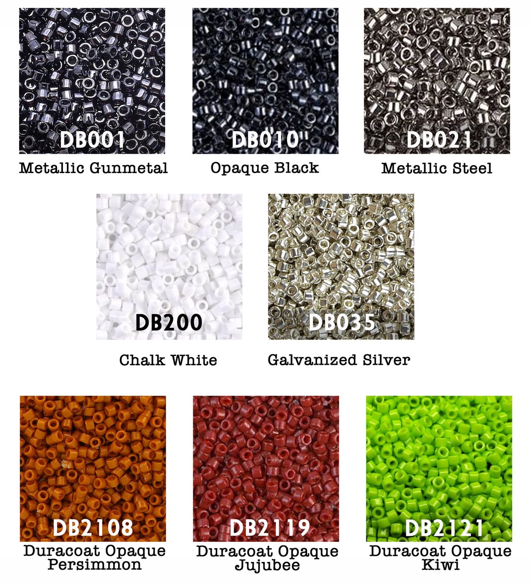 Miyuki Delica 11/0 Japanese Glass Seed Beads, Opaque, Luster/ceylon ...