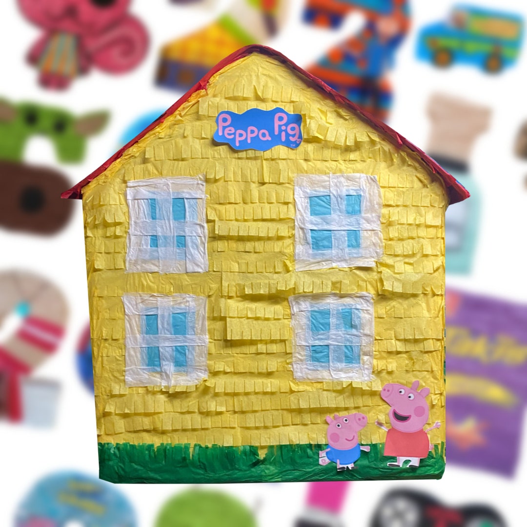Kids Birthday Custom Character Pig House Pinata (20 in X 20 in X 8 In ...