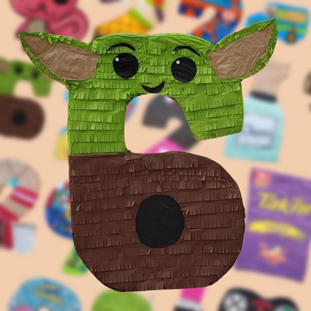 Baby Yoda Inspired Any Number Custom Pinata 24 in L X 18 in W X 3.5 in ...