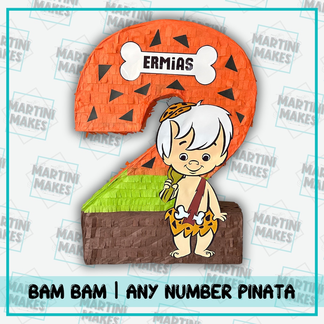 Bam Bam Flintstones With Kids Name Any Number Pinata New Size ...