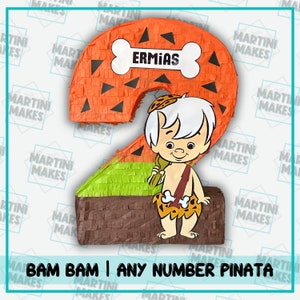 Bam Bam Flintstones With Kids Name Any Number Pinata New Size ...