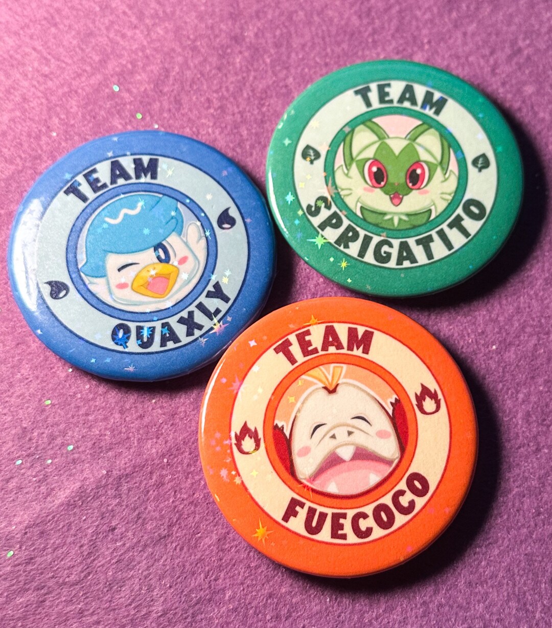 Pokémon Team Buttons - Etsy