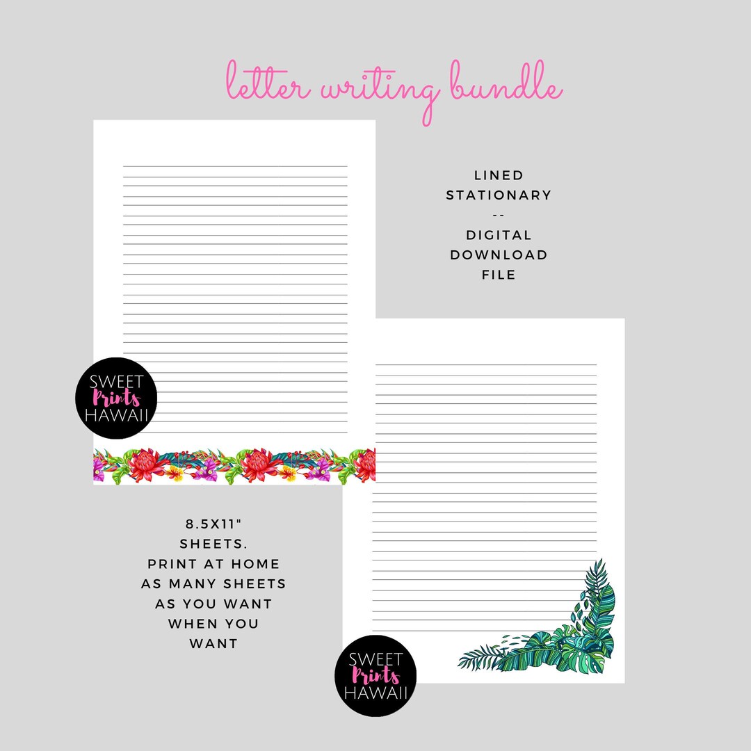 Blank - Printable Letter Writing Templates - Etsy