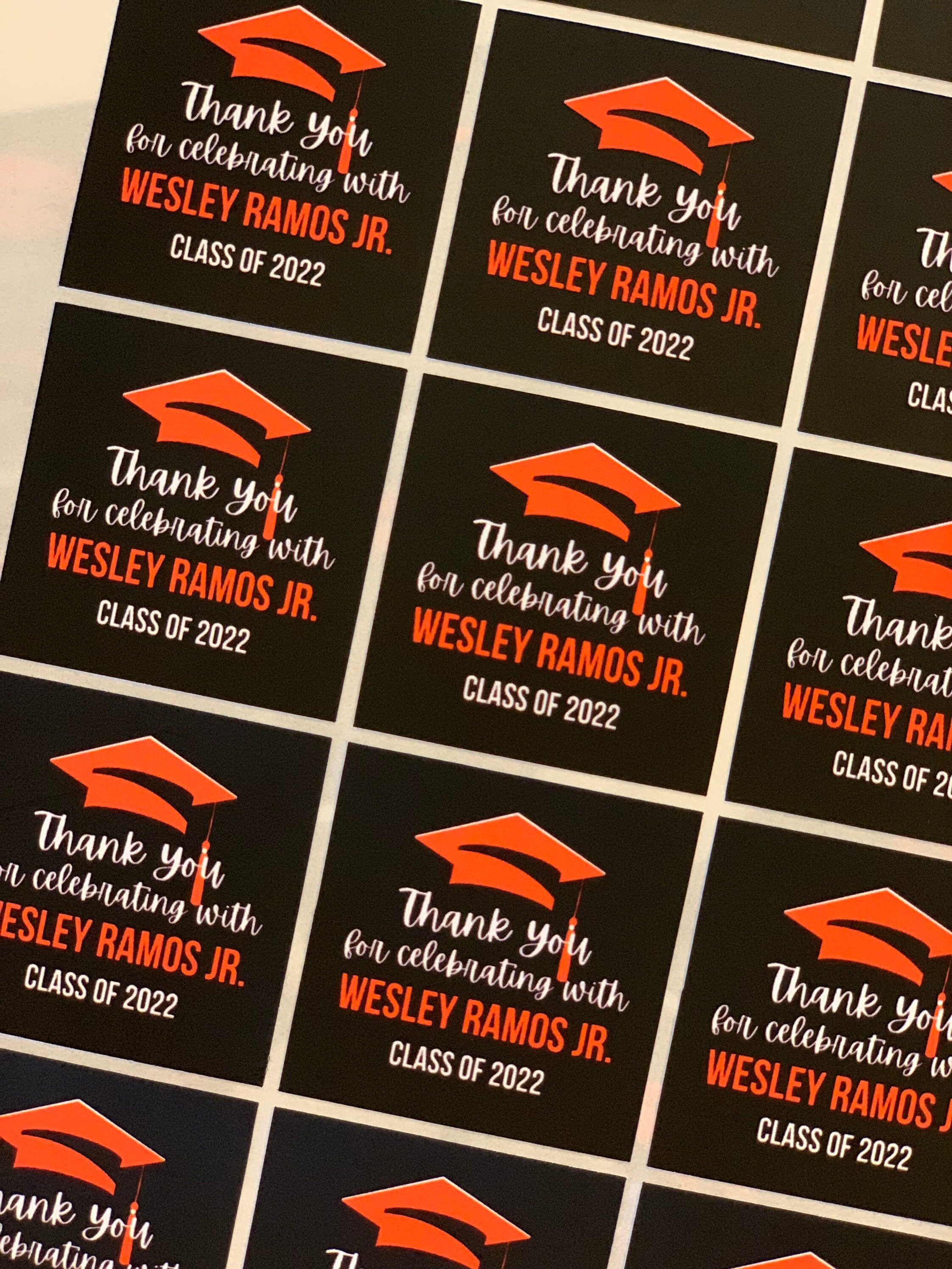 Custom Sticker Sheets | Thank You | Graduation Party Favor | Graduation ...