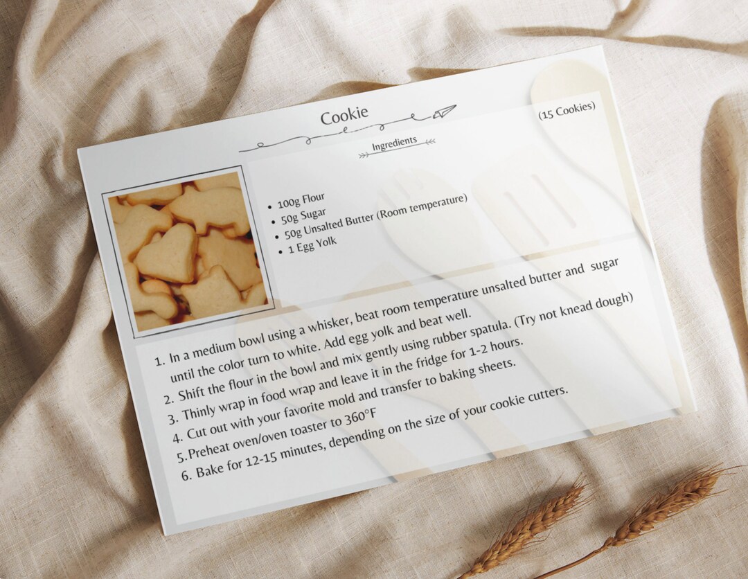 Recipe Card Template DIY Recipe Card Edit on Canva - Etsy