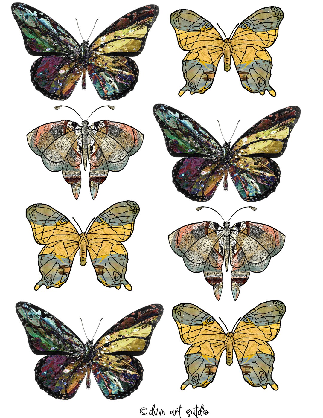 Printable Paper Butterflies for Paper Crafts, Ephemera, Journal ...