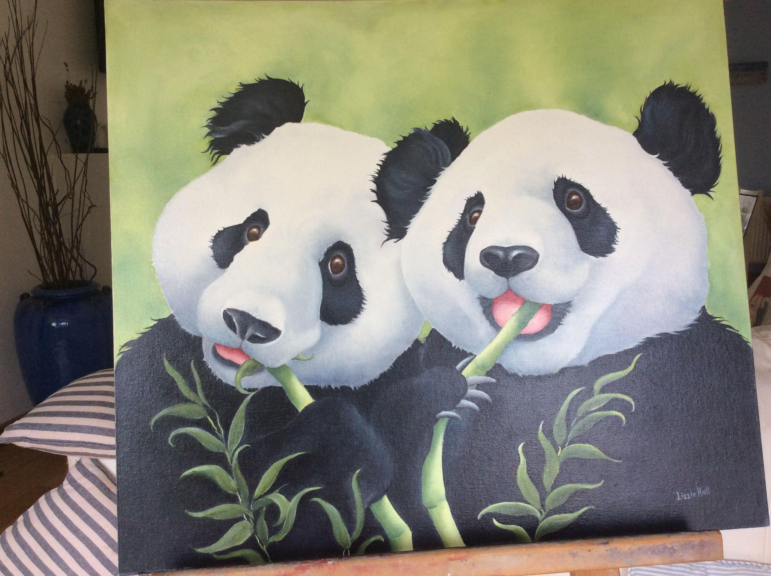 Panda Painting Original Gift Nursery Picture Child's - Etsy