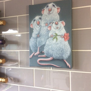 White Rat Painting on Canvas, Print, Painting, Art, Gift - Etsy