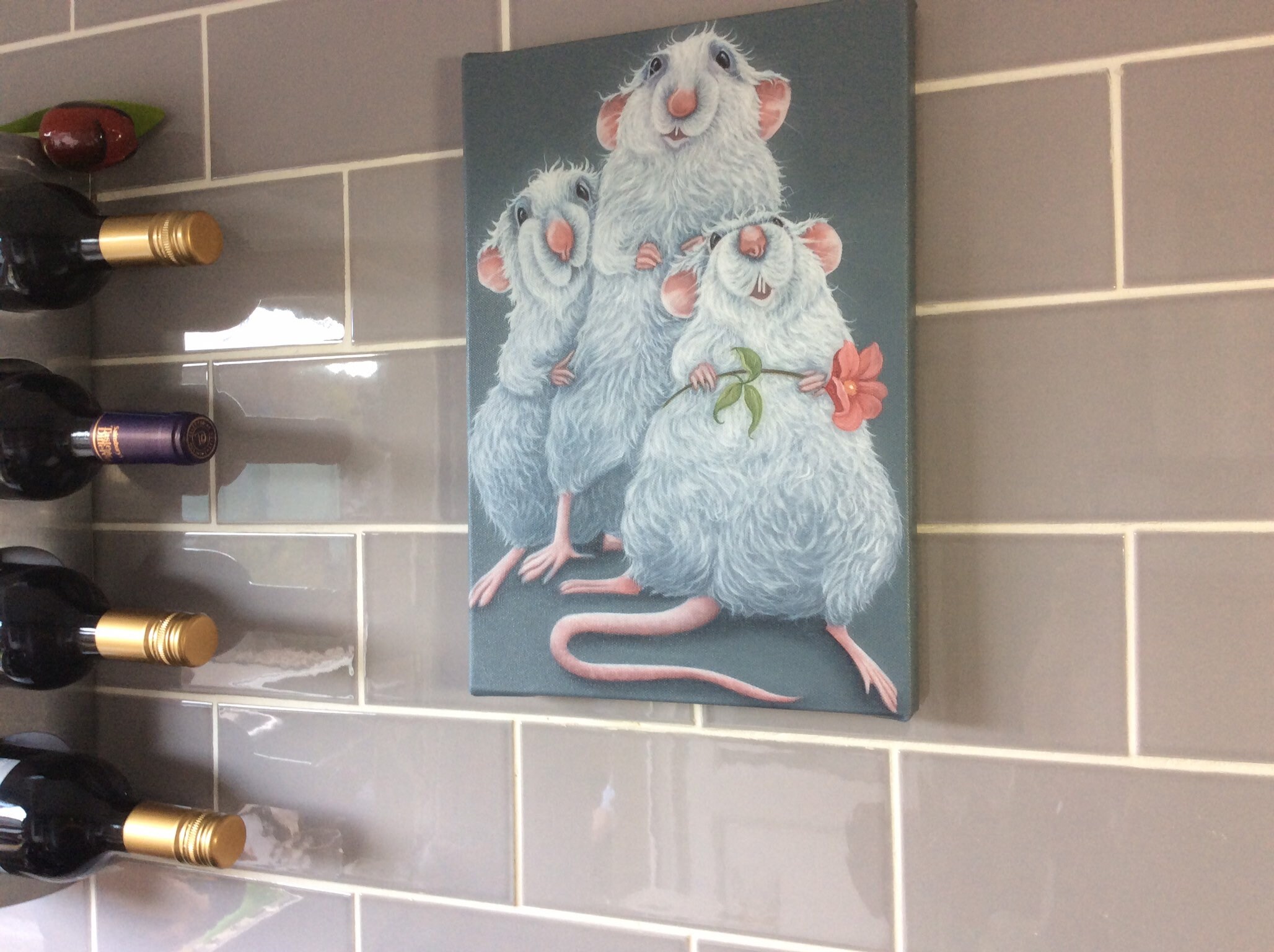 White Rat Painting on Canvas, Print, Painting, Art, Gift - Etsy