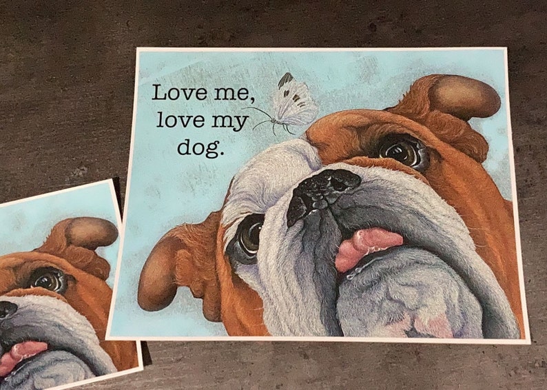 British Bulldog Print Painting Gift Art Picture Poster - Etsy UK