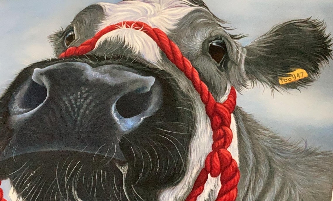 Cow Print Painting Art Picture Gift | Etsy UK