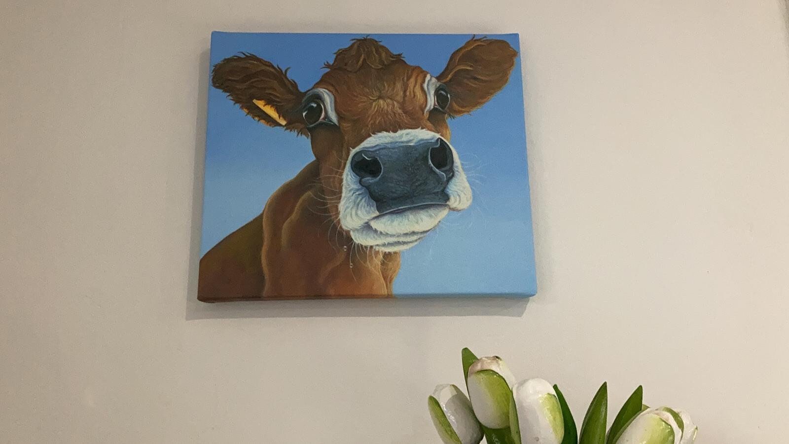 Jersey Cow Print on Canvas Painting Gift Art Picture - Etsy UK
