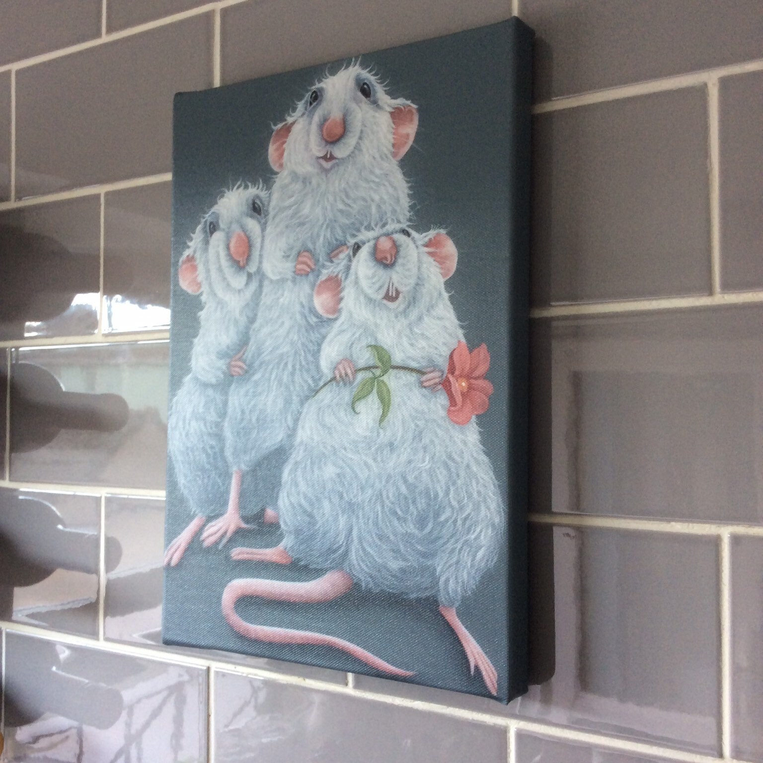 White Rat Painting on Canvas, Print, Painting, Art, Gift - Etsy