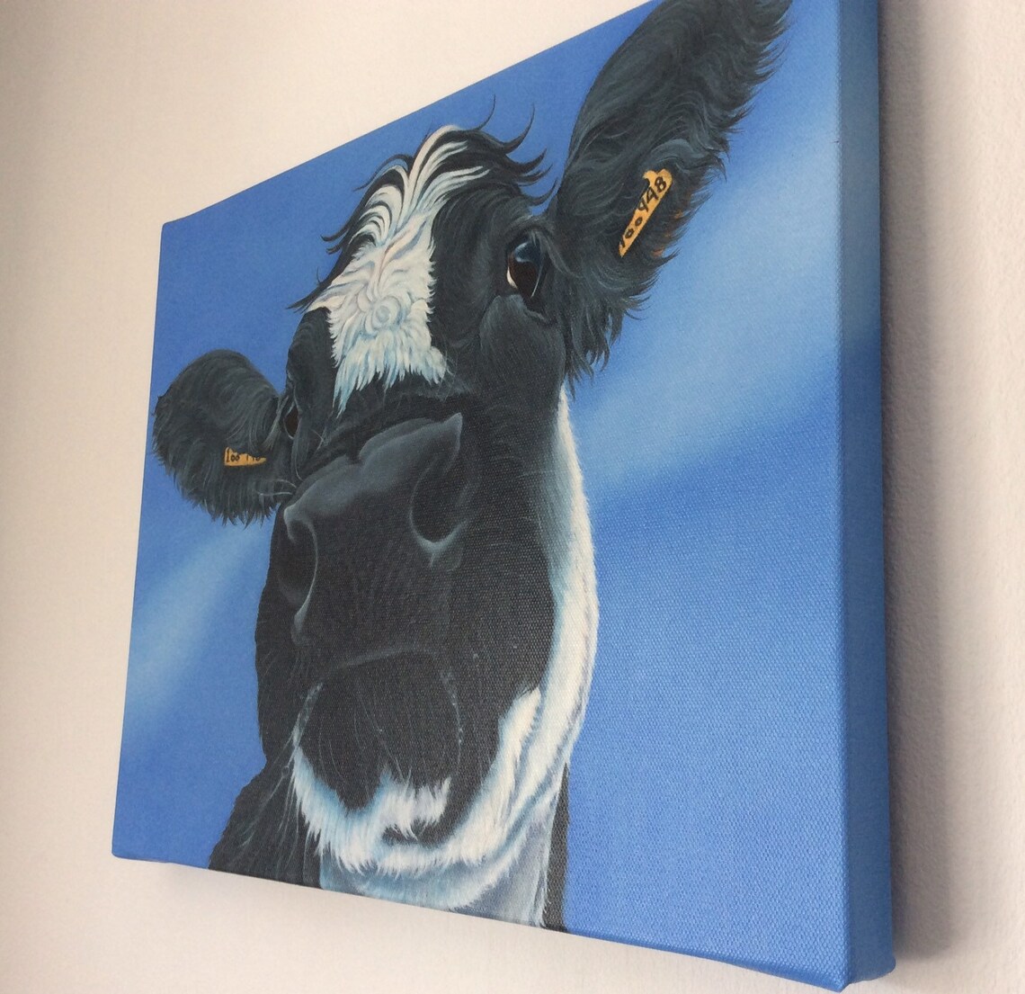 Cow Print on Canvas Painting Gift Picture Art - Etsy UK