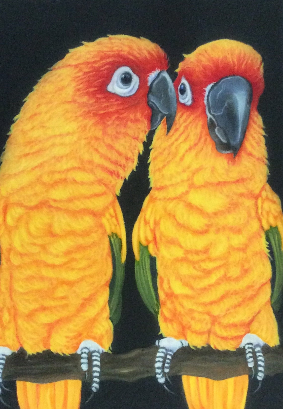 Yellow Parrots Print on Canvas, Painting, Art, Picture, Gift - Etsy UK