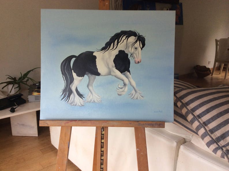Gypsy Vanner Coloured Cob Horse Original Painting Picture - Etsy