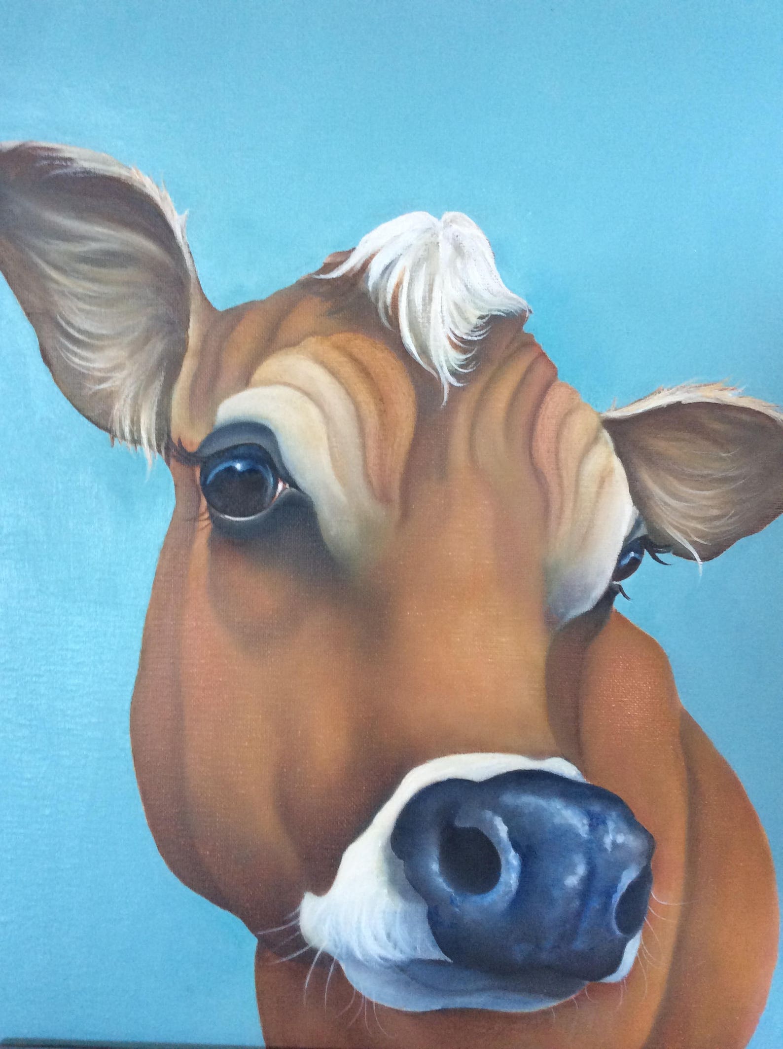 Jersey Cow Oil Painting Original Picture Art Gift - Etsy