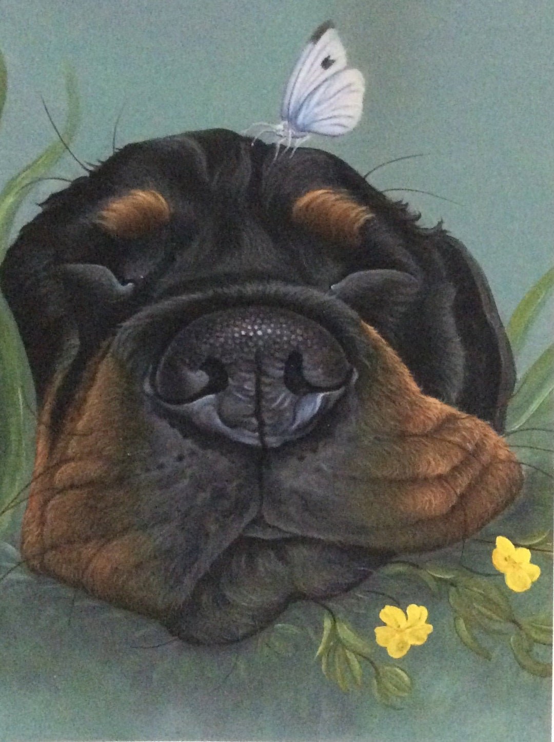 Rottweiler Print on Canvas, Gift, Art and Original Painting - Etsy