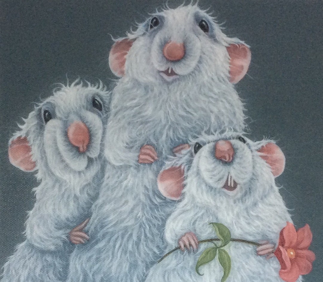 White Rat Painting on Canvas, Print, Painting, Art, Gift - Etsy