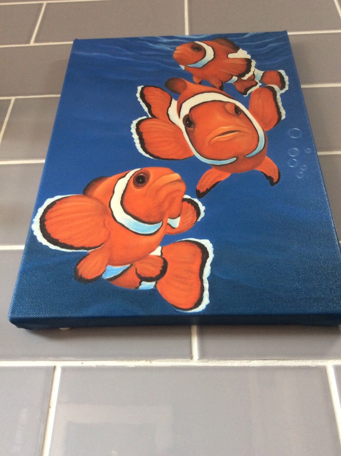 Clown Fish Canvas Print Tropical Fish Painting Art Gift - Etsy UK