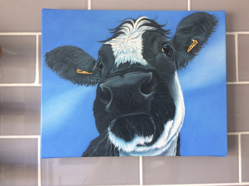 Cow Print on Canvas, Painting, Gift, Picture, Art - Etsy UK