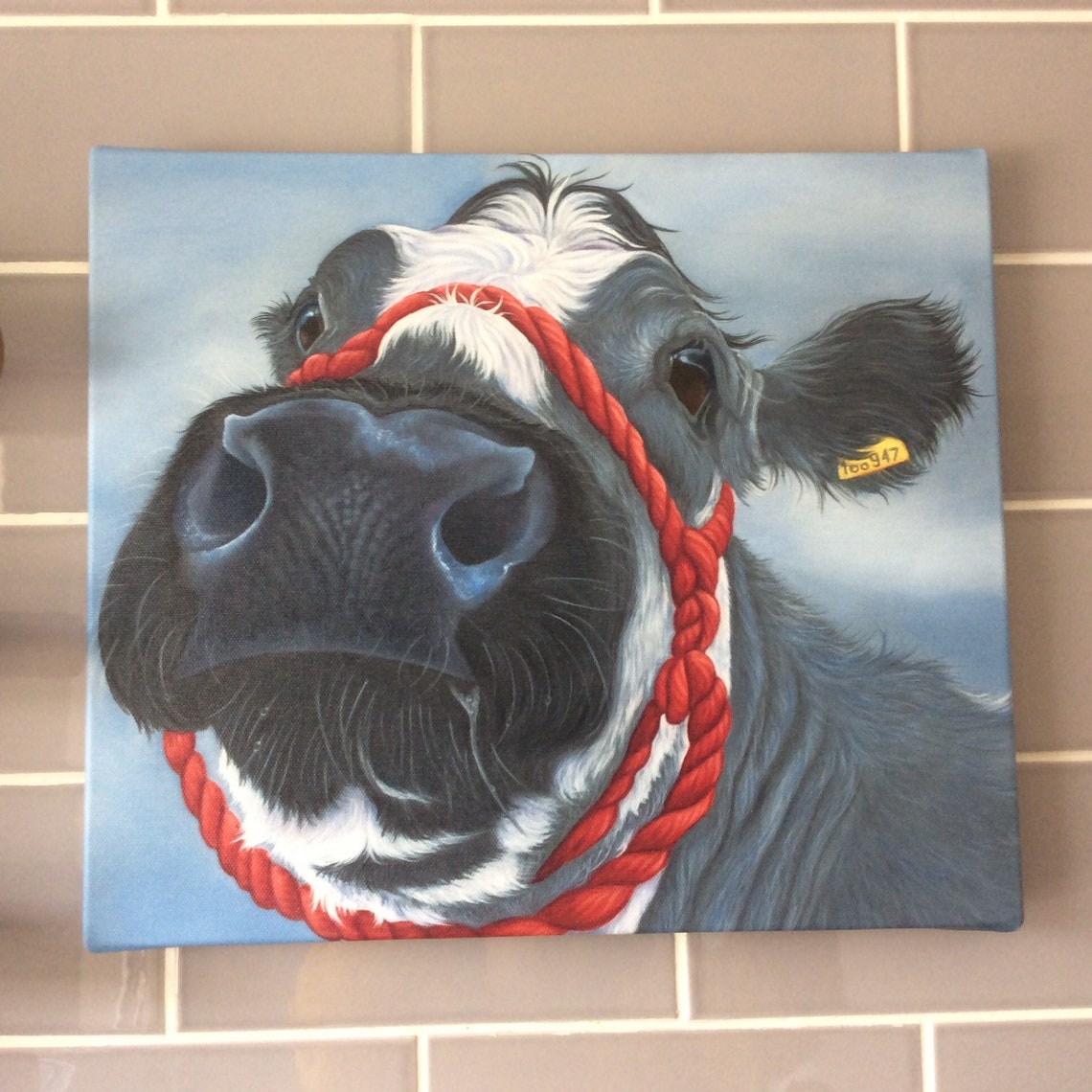 Cow Painting on Canvas Print Gift Art Picture - Etsy UK