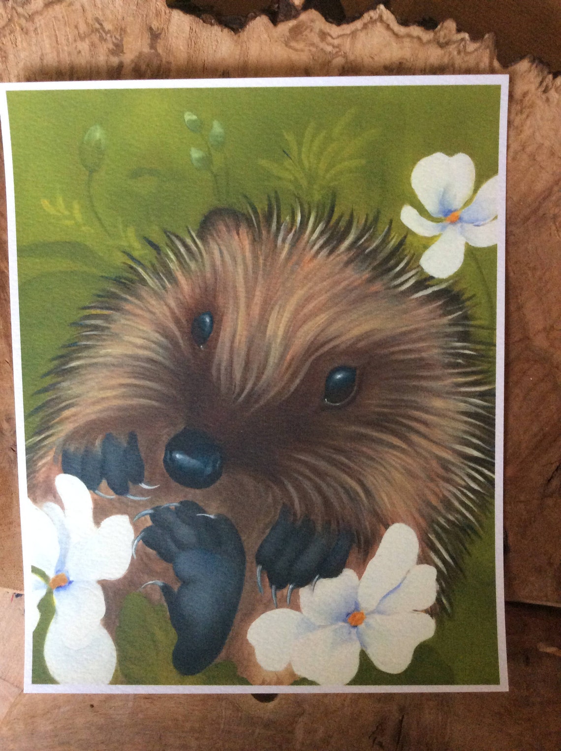 Hedgehog Painting Print, Gift, Art, Picture - Etsy